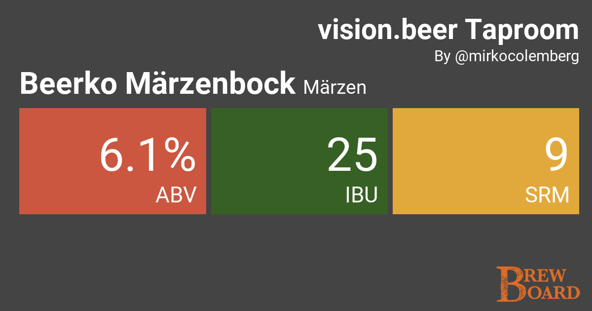 Beerko Märzenbock on vision.beer Taproom BrewBoard